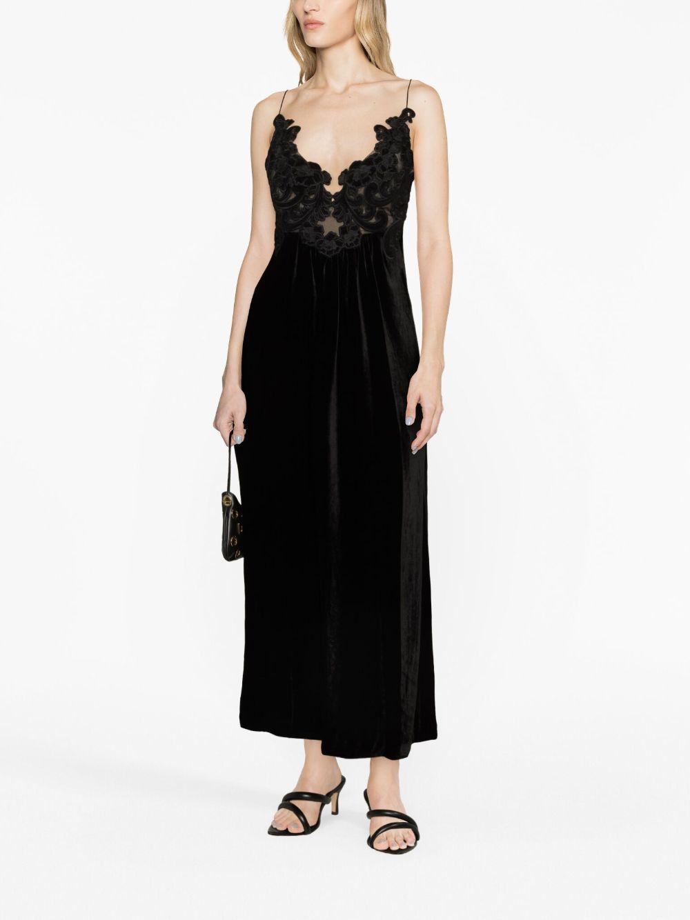 ZIMMERMANN Zimmermann Floral-Embellished Velvet A-Line Dress