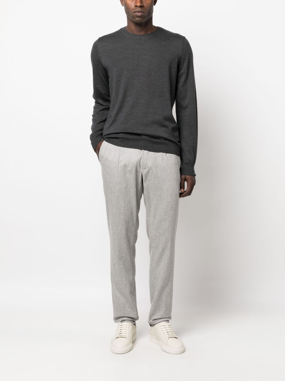 ELEVENTY Eleventy Mélange-Effect Tapered Trousers