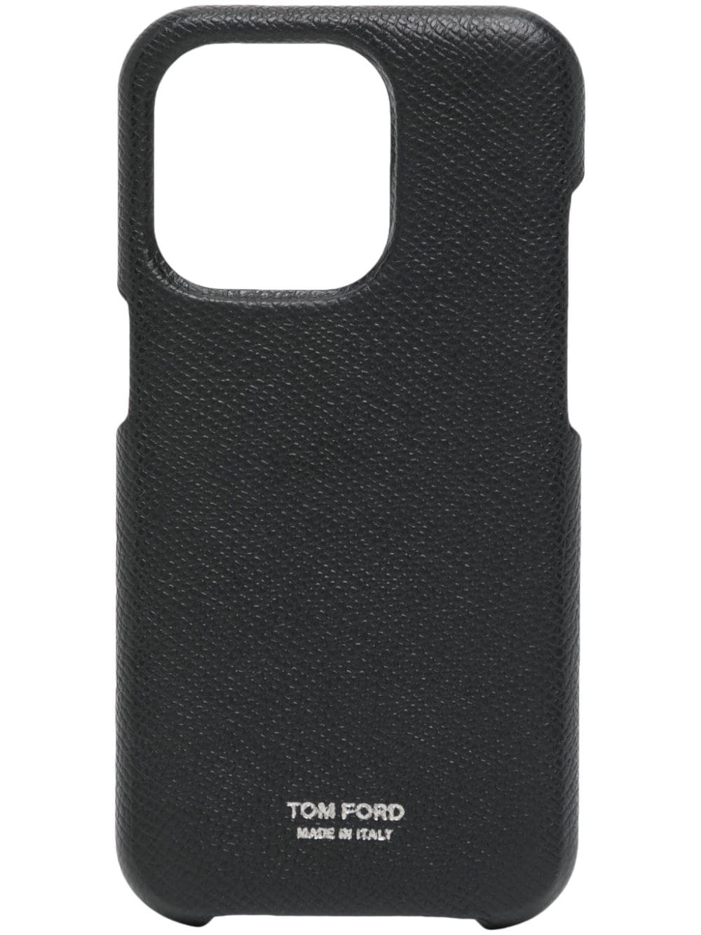 TOM FORD ロゴプレート グレインレザー iPhone13 Pro ケース Tom Ford Logo-Lettering Leather Iphone 13 Case In Black - 47% Off