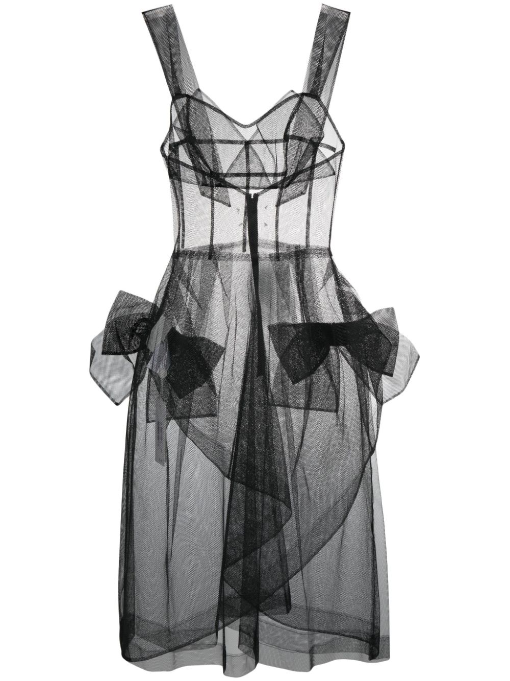 MAISON MARGIELA Maison Margiela bow-appliqué tulle midi dress