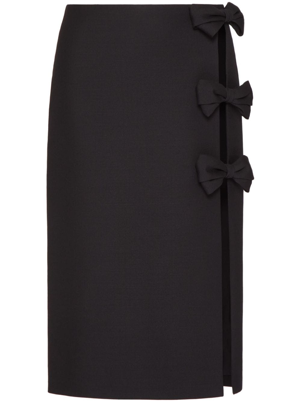 Bow-appliqué Midi Skirt