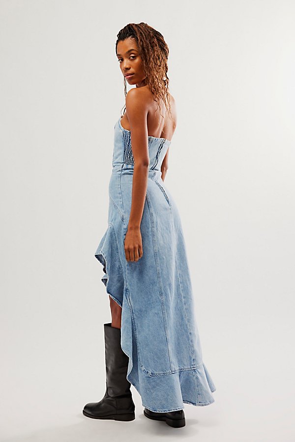 amanda uprichard symone denim dress Amanda Uprichard Symone Dress in Denim-Light