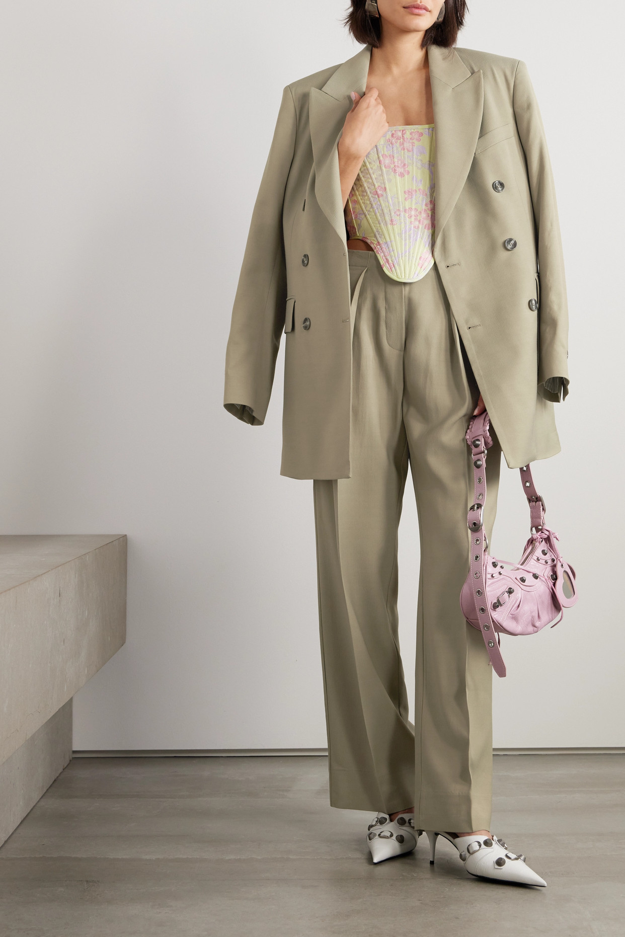 ACNE STUDIOS Acne Studios Double-Breasted Herringbone-Jacquard Blazer