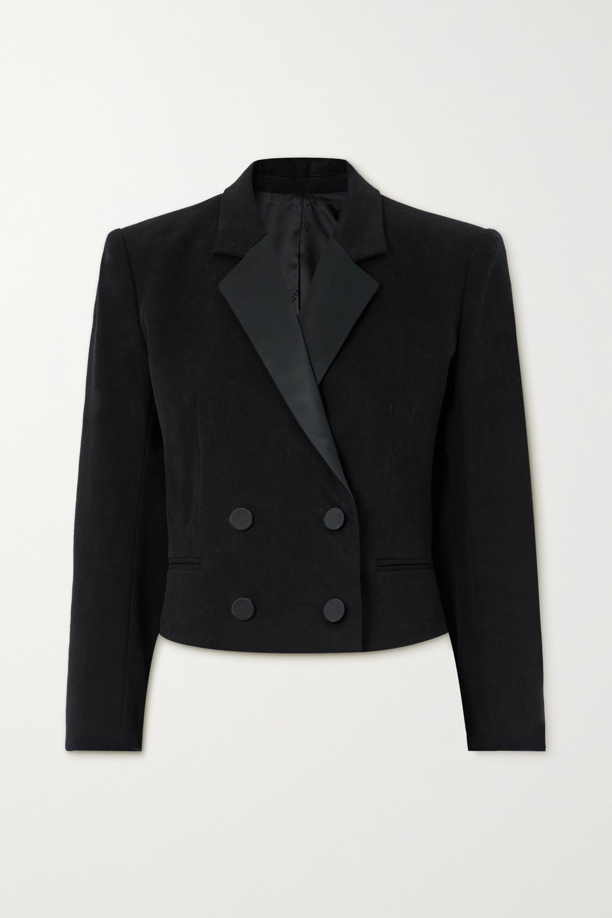 Isabel Marant Hasta Cropped Double-Breasted Wool Blazer In Black 