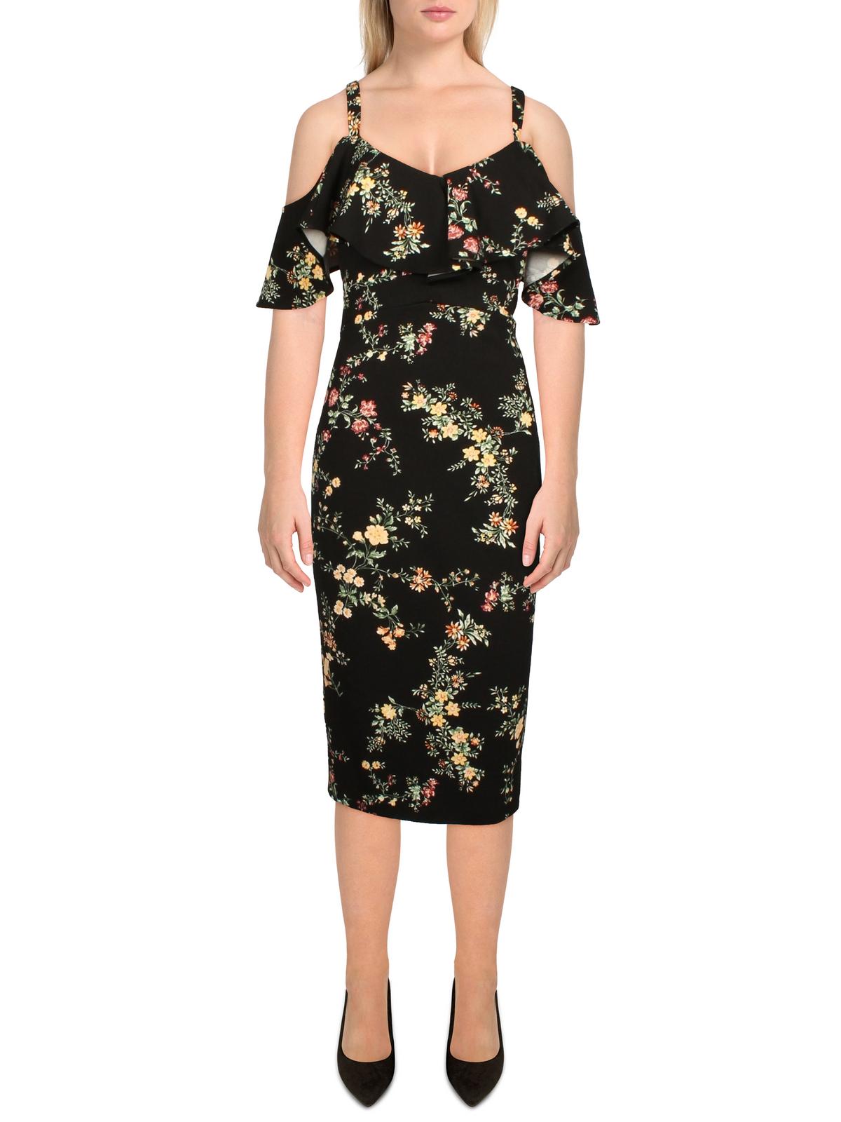 Rachel Rachel Roy Floral Print Midi Sheath Dress In Black 81
