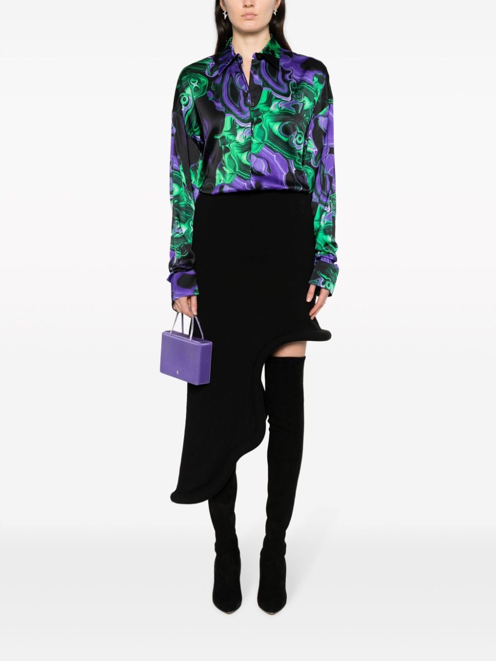 MSGM MSGM Graphic-Print Long-Sleeve Shirt