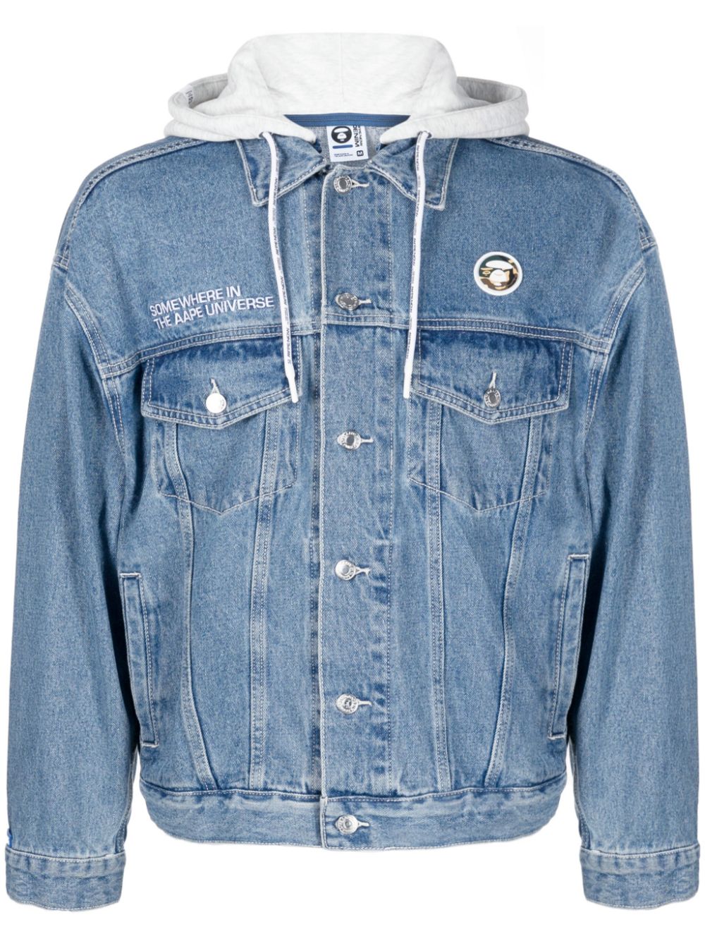 AAPE DENIM JACKET AAPE by a bathing ape-Jacket Sz XL Black Denim w