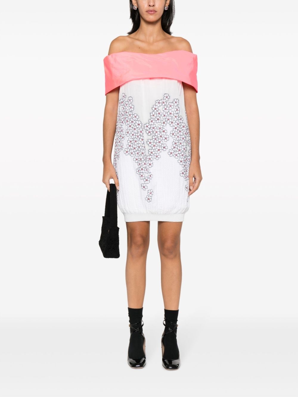 GEMY MAALOUF Gemy Maalouf Off-Shoulder Floral-Print Mini Dress