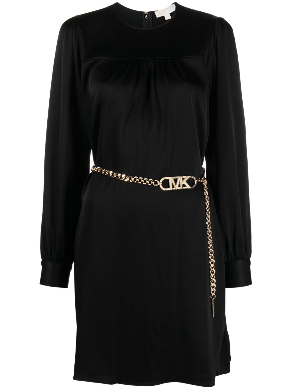 michael kors black dress with gold Michael Michael Kors Round Neck Sleeveless Mini Dress