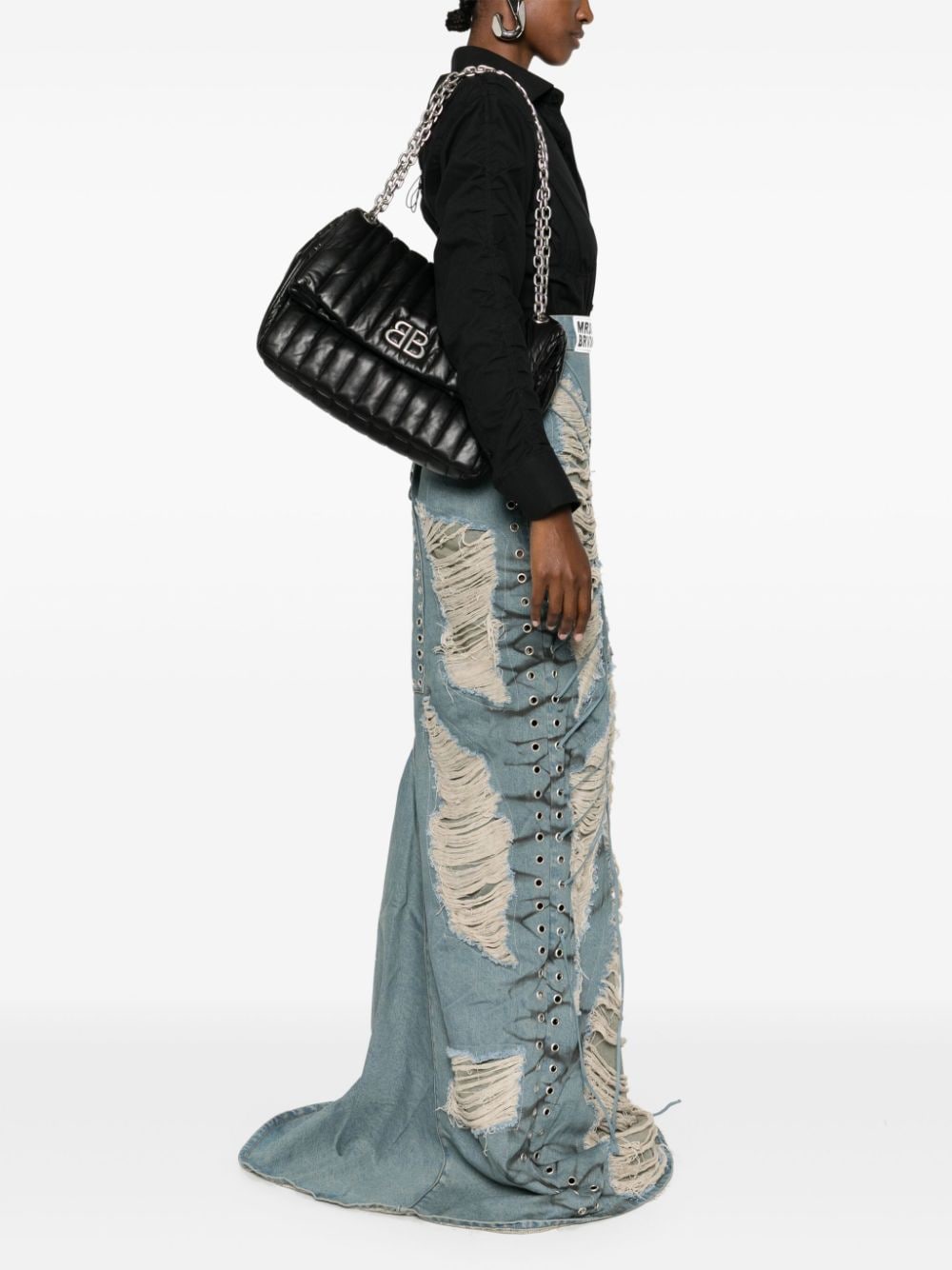 BALENCIAGA Balenciaga Monaco Matelassé Shoulder Bag