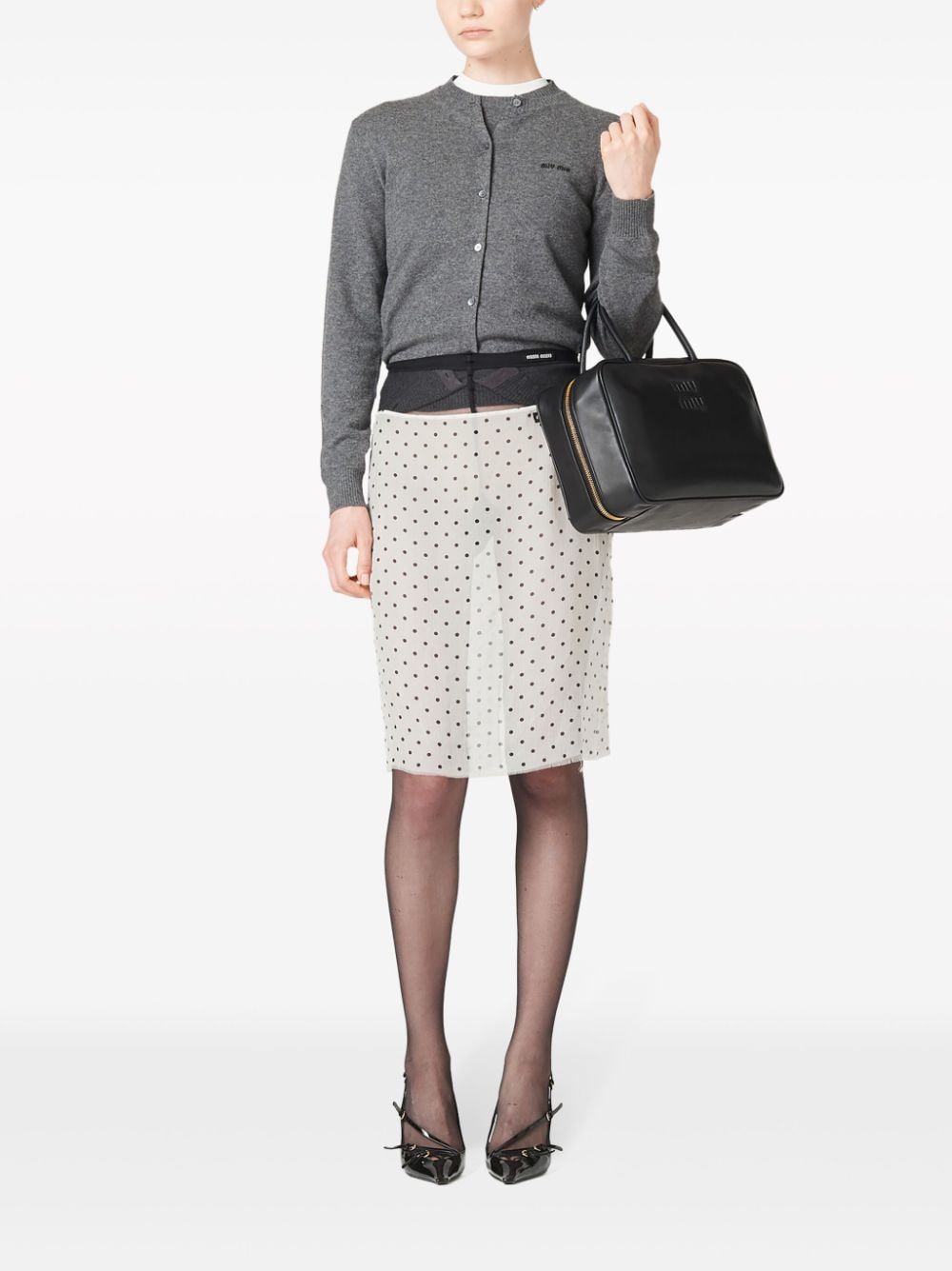 MIU MIU Miu Miu Cashmere Crewneck Sweater with Logo Detail