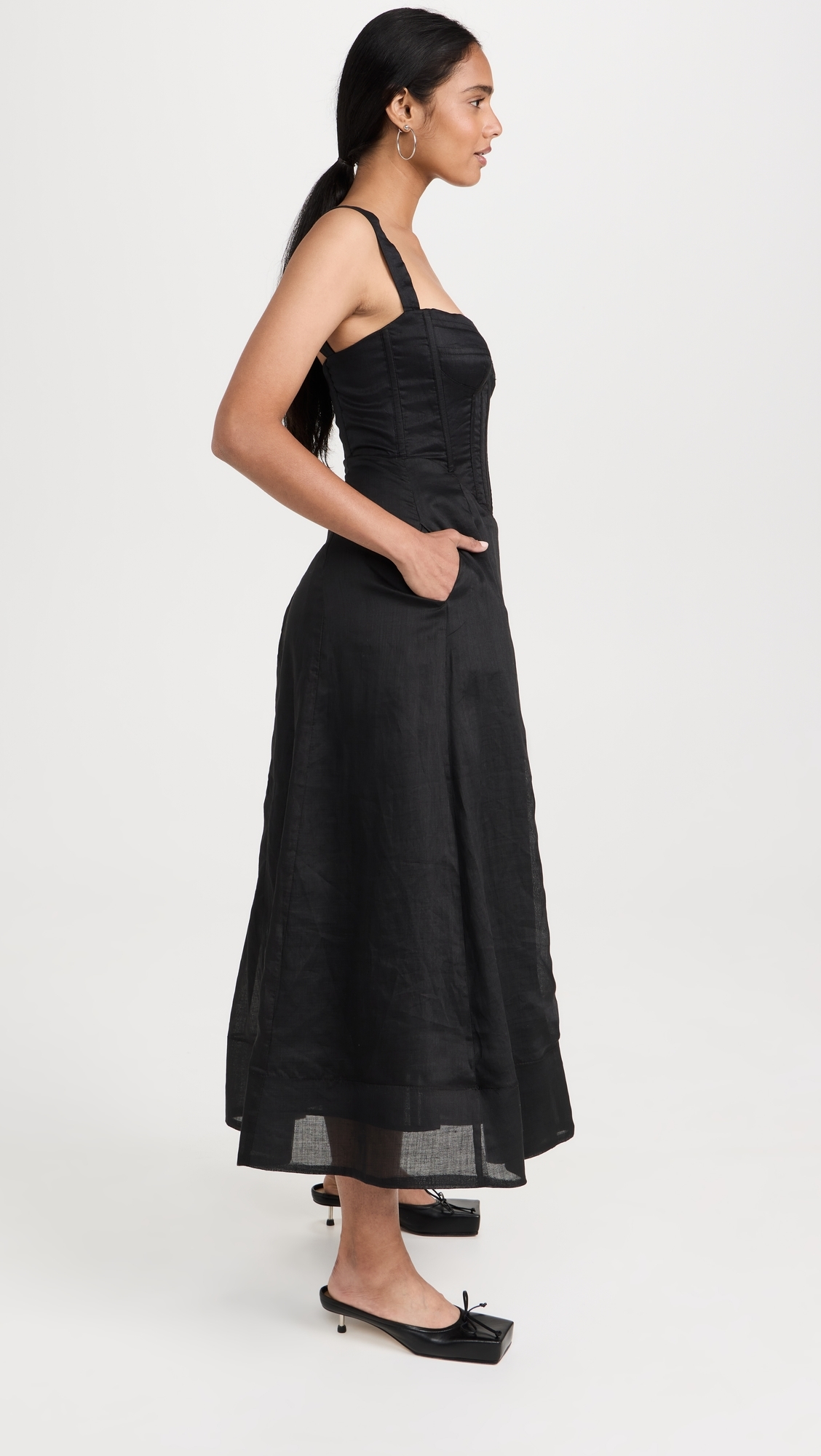 adaline corset midi dress Bardot Adaline Corset Midi Dress In Black - 30% Off