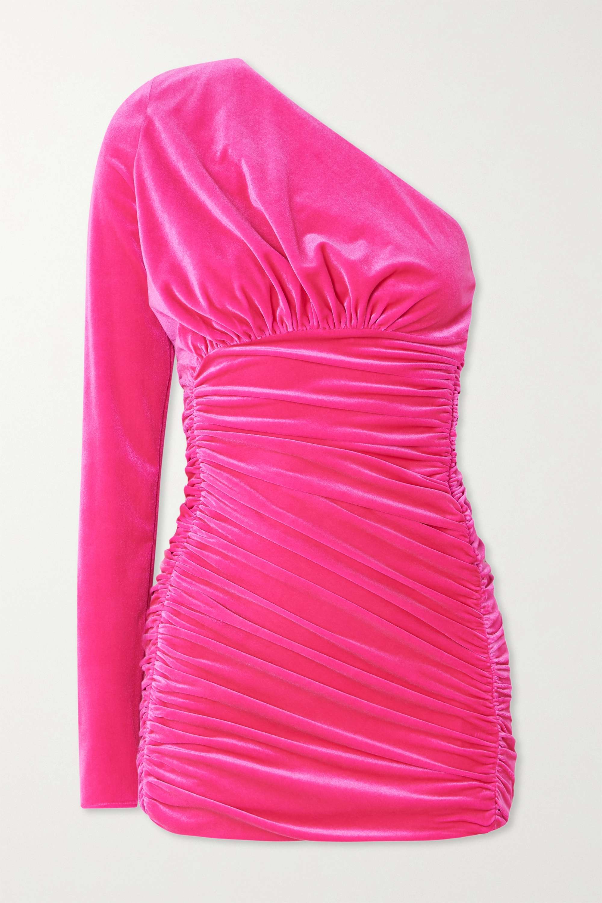 Alexandre Vauthier One-Shoulder Ruched Mini Dress In Pink - 70% Off | Editorialist Alexandre Vauthier One-Shoulder Ruched Mini Dress In Pink - 70% Off | Editorialist