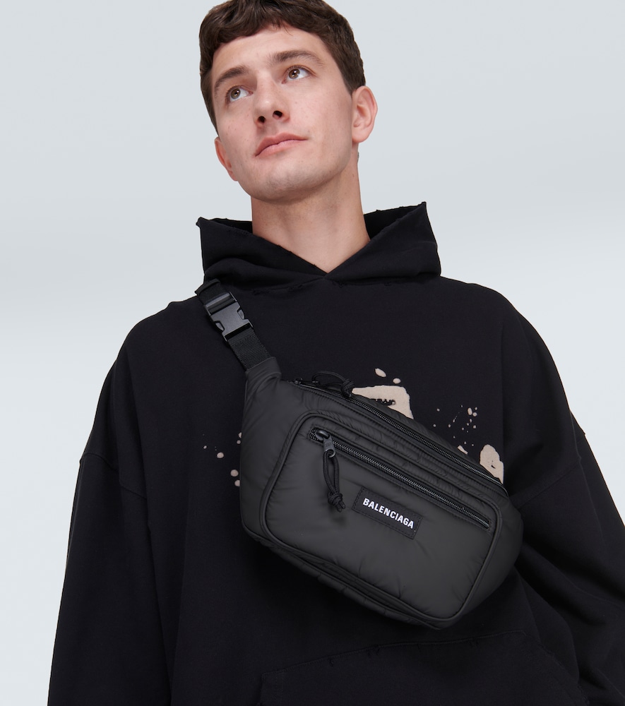 Balenciaga Nylon Belt Bag In Black | Editorialist