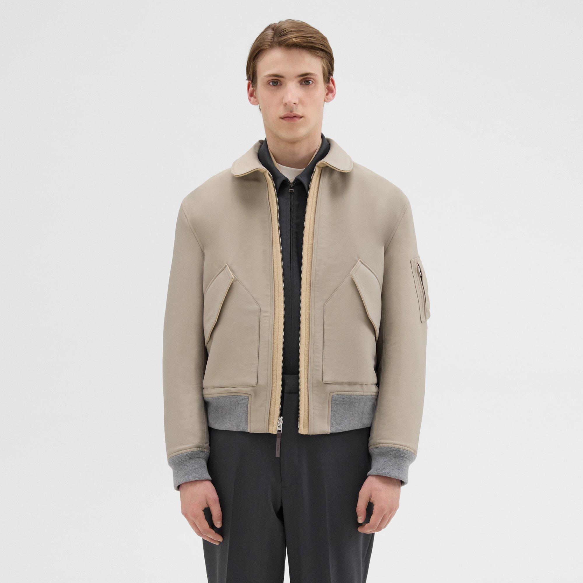 Theory Recycled Poly Reversible Bomber Jacket In Grey - 40% Off