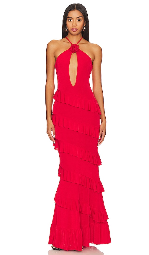 fitted lace wedding dress Strapless V-Neck Mermaid Pleated Layered Red Long Prom Dress PSK653 US4 / Custom Color