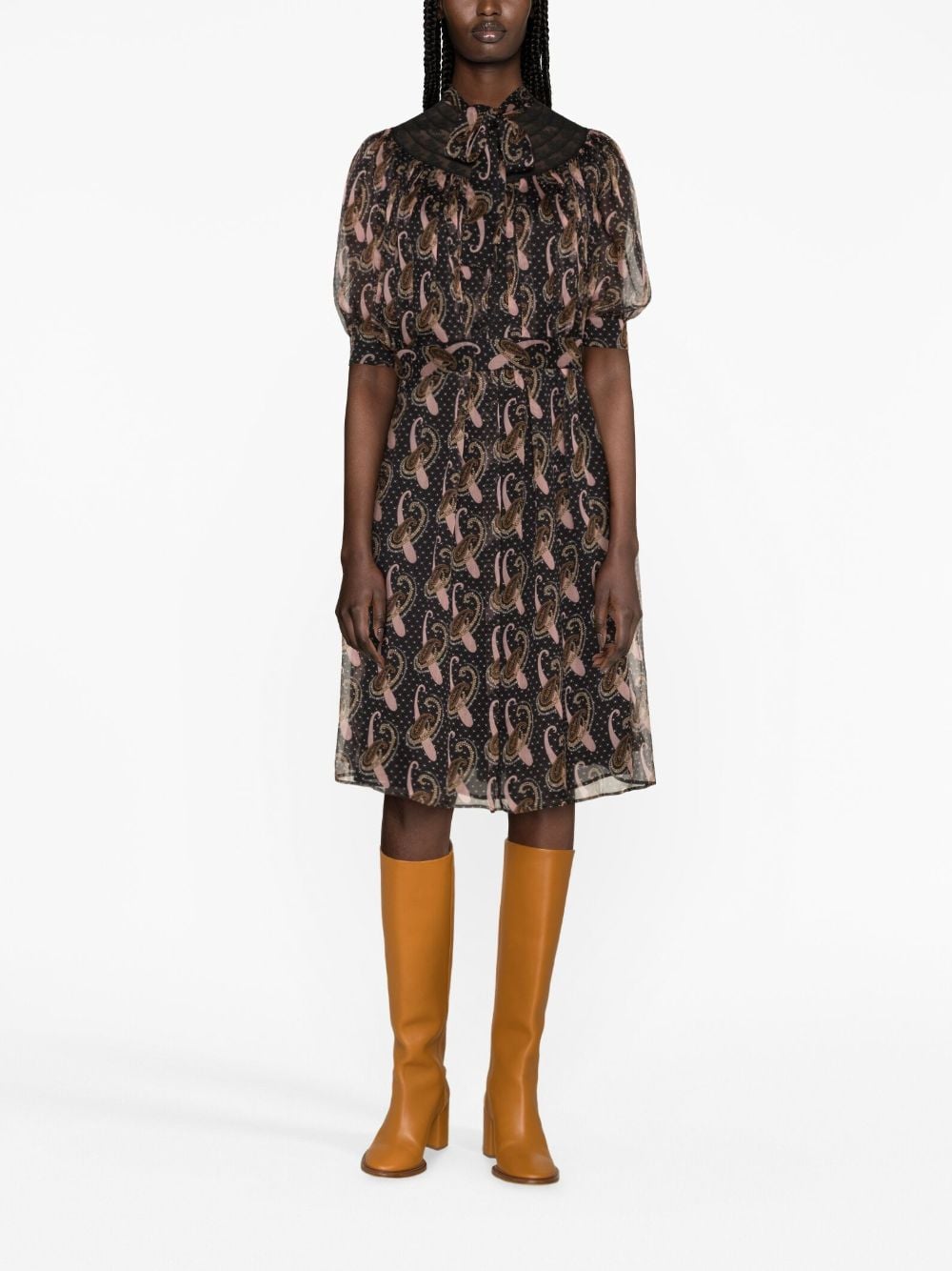 etro lovely day flared mini dress Ruffled paisley-print chiffon mini dress - multi