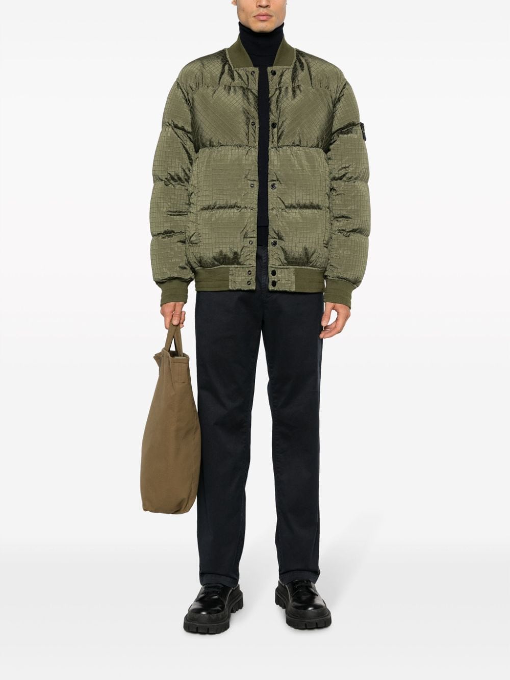 STONE ISLAND Stone Island compass-motif puffer jacket