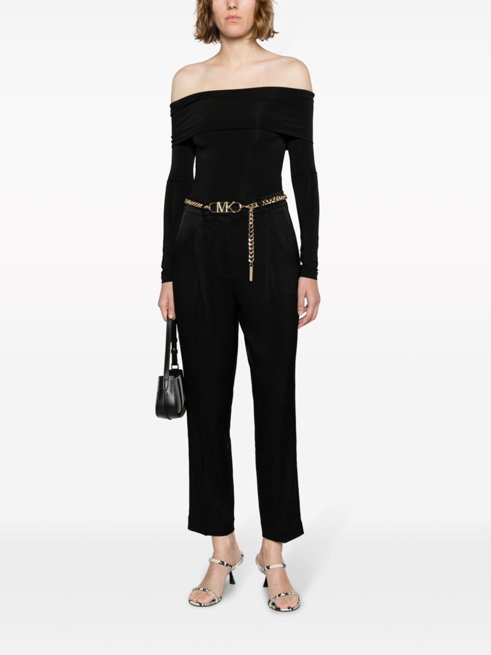 MICHAEL KORS Michael Michael Kors Logo-Plaque Tapered Trousers