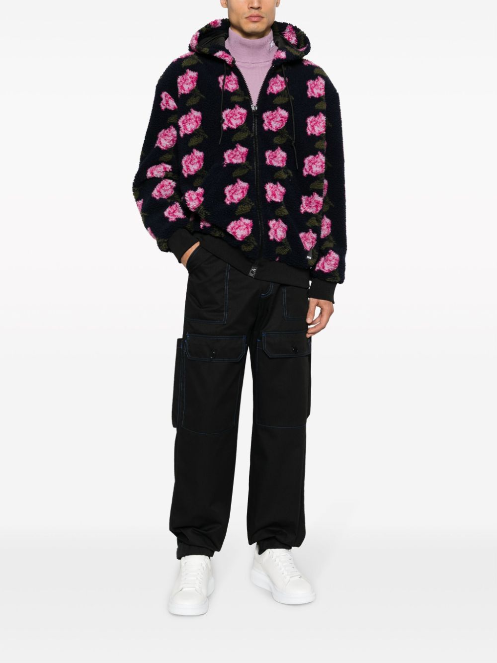 MSGM MSGM Contrasting-Stitch Logo-Patch Trousers