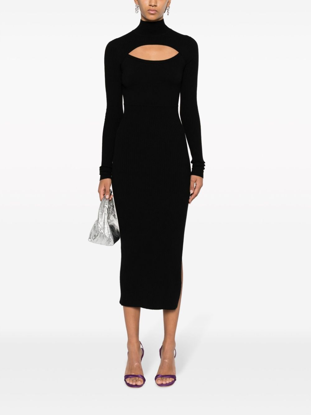 JUST CAVALLI Just Cavalli Cut-Out Ribbed Midi Dress