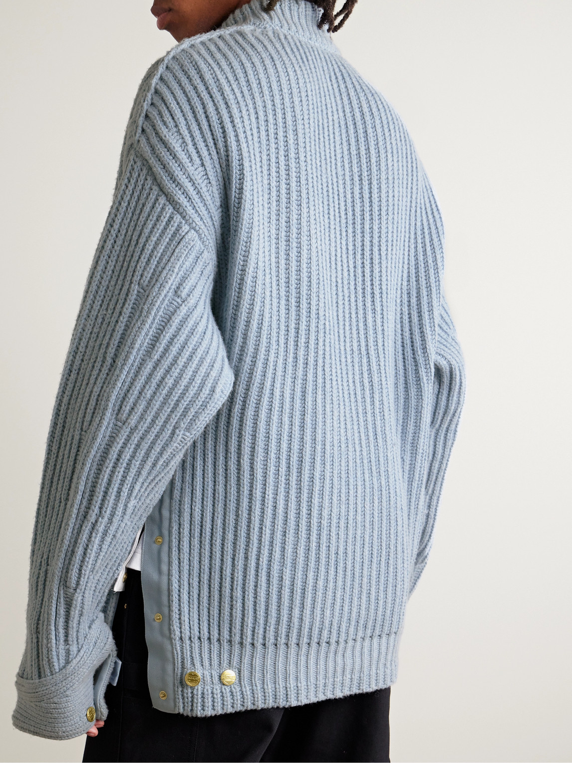 Sacai Carhartt Wip Detroit Ribbed Wool And Nylon-Blend Sweater In