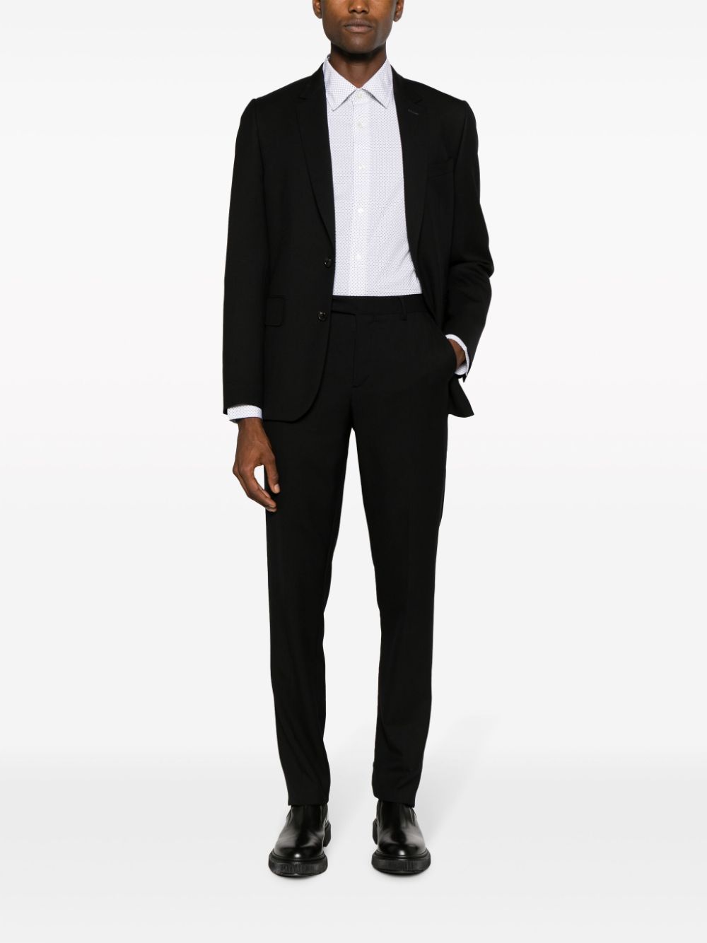 MICHAEL KORS ls spread mosaic star stretch-cotton shirt