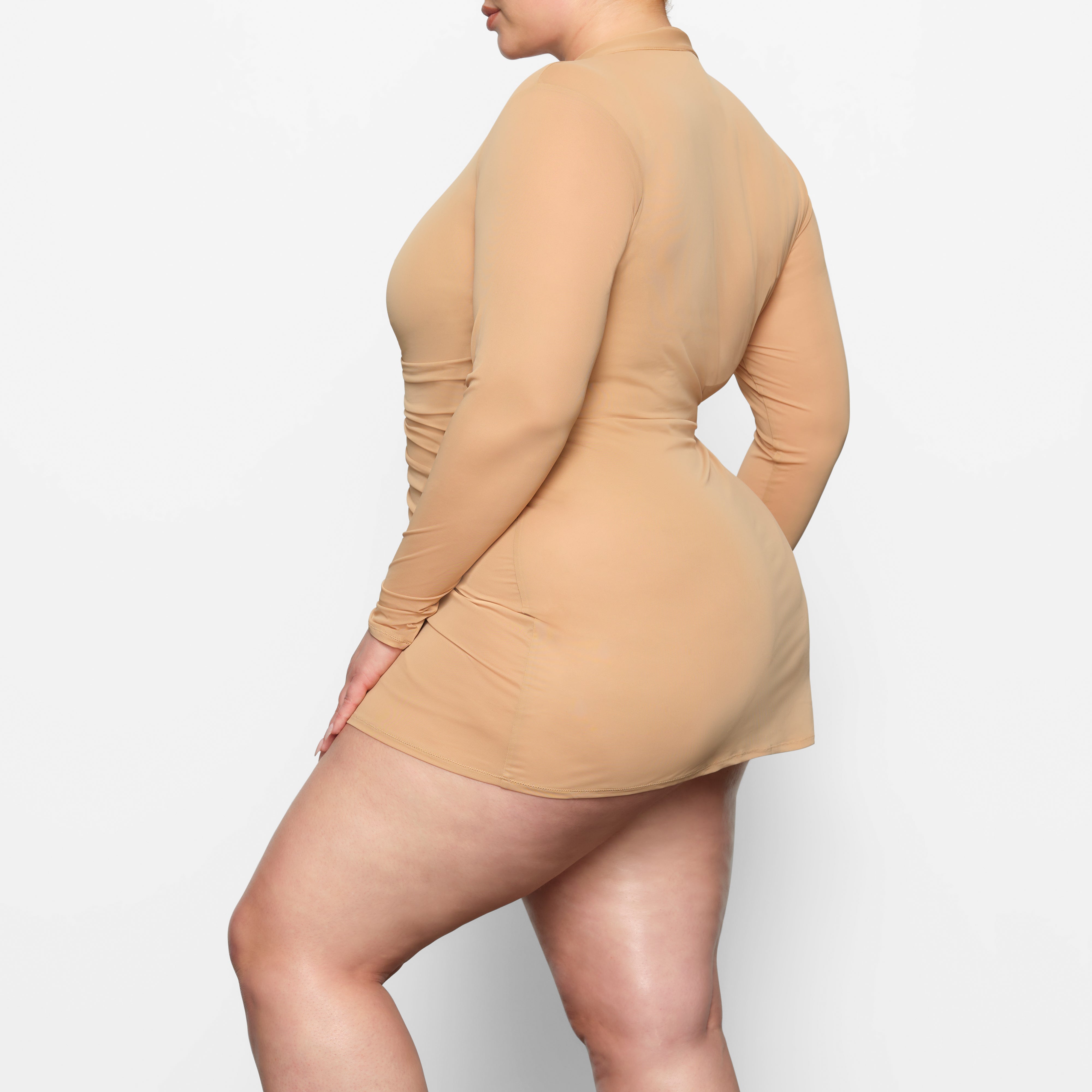 high neck red bodycon dress NW Long Sleeve Maxi Dress