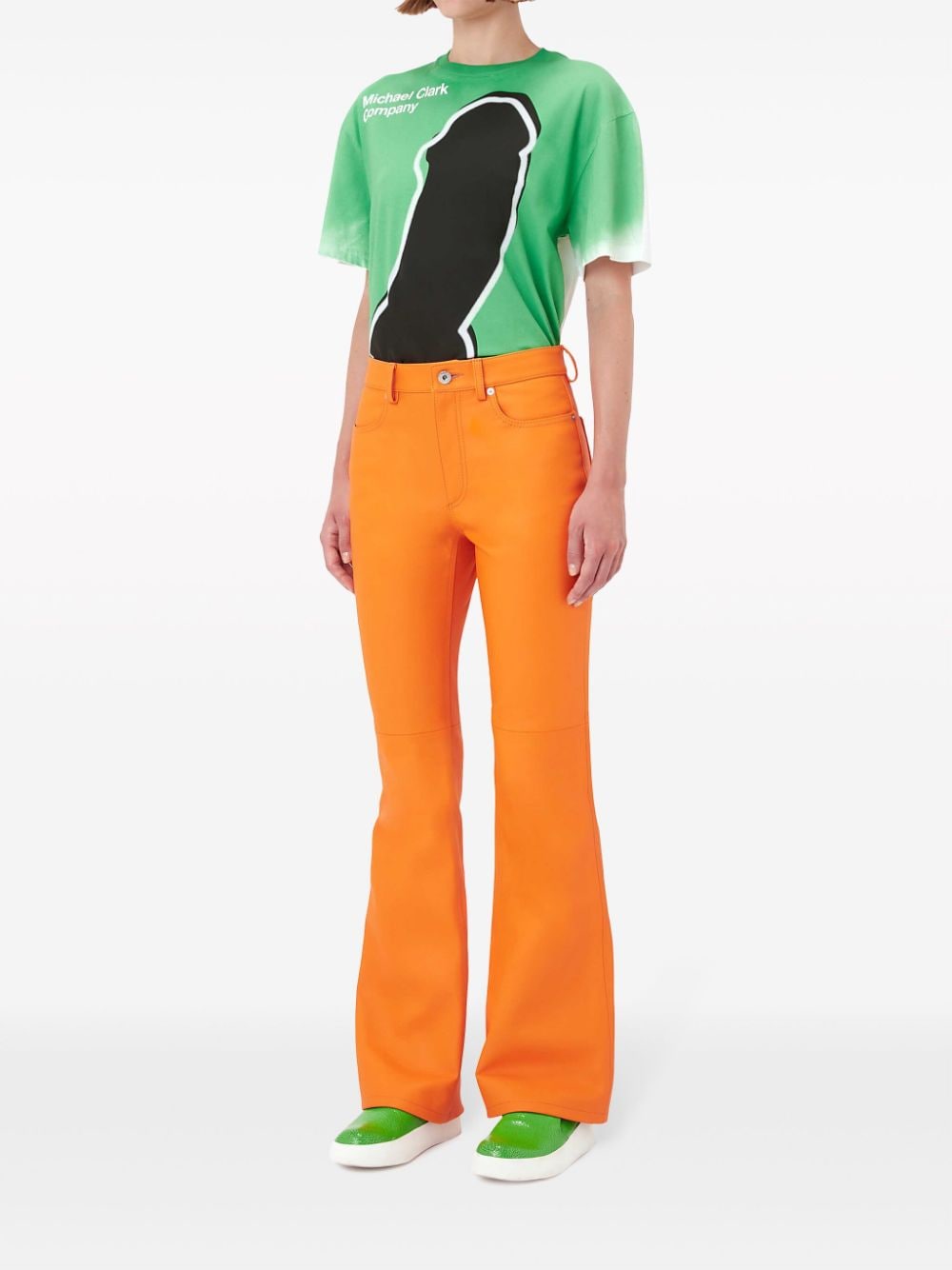 JW ANDERSON JW Anderson Leather Bootcut-Leg Trousers
