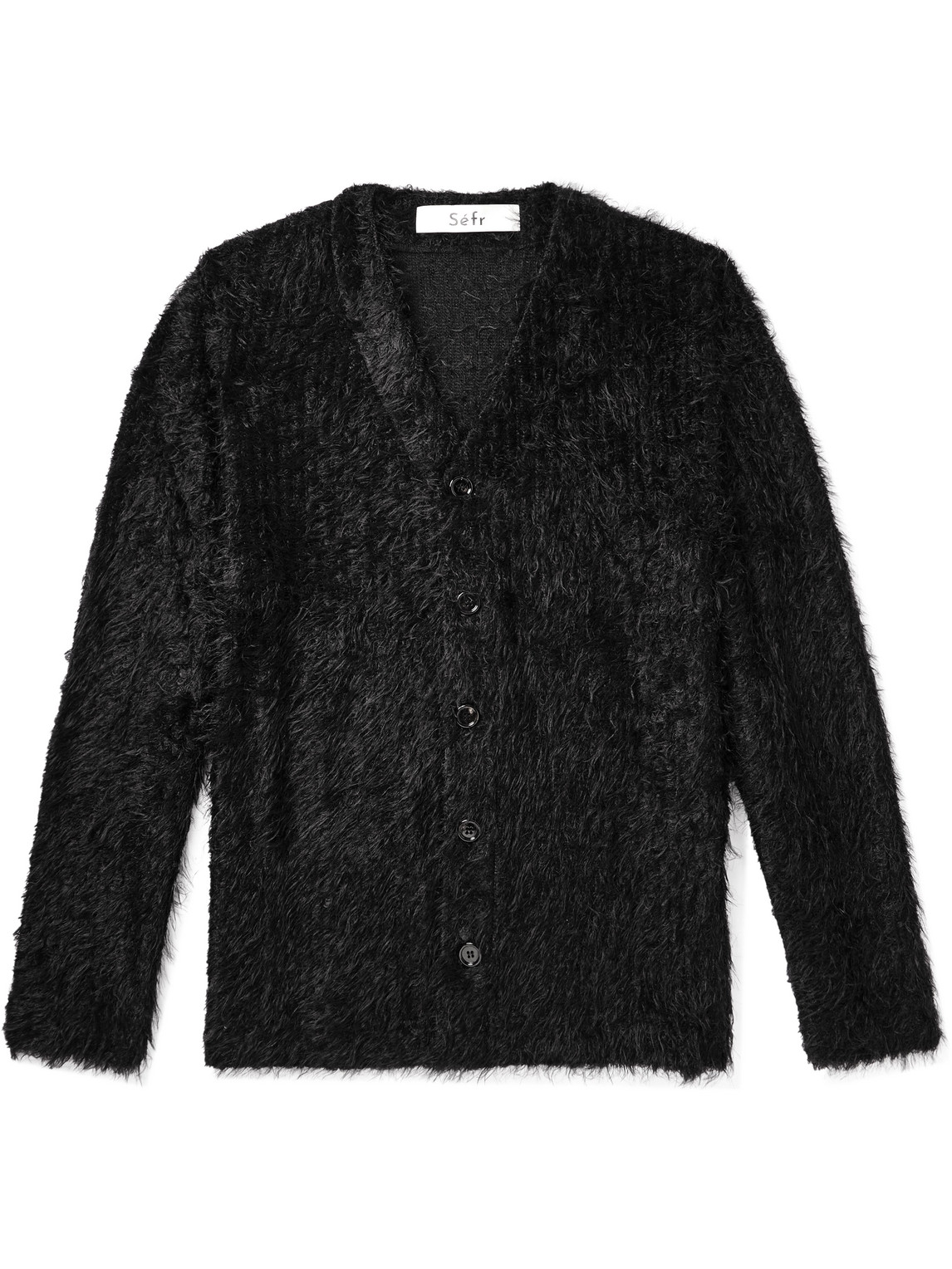 SÉFR Osho Brushed-Knit Cardigan m sefr SéFr Osho Brushed-Knit Cardigan L In Gray - 50% Off | Editorialist