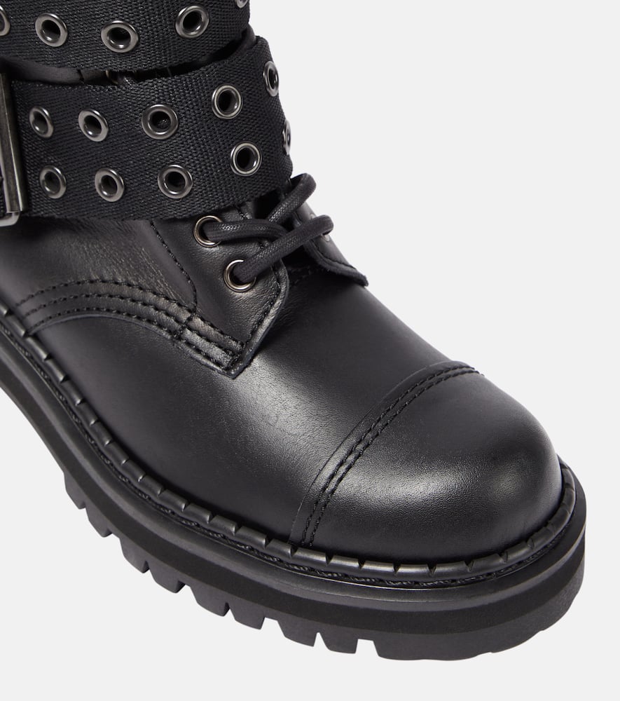 Junya Watanabe Embellished Leather Boots In Black - 40% Off