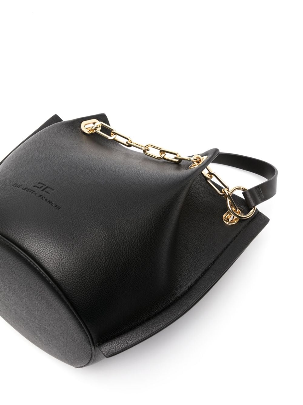 Elisabetta Franchi Chain-Link Bucket Bag Black Editorialist