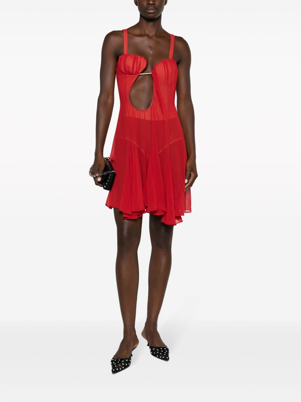 NENSI DOJAKA Nensi Dojaka Cut-Out Tulle Minidress