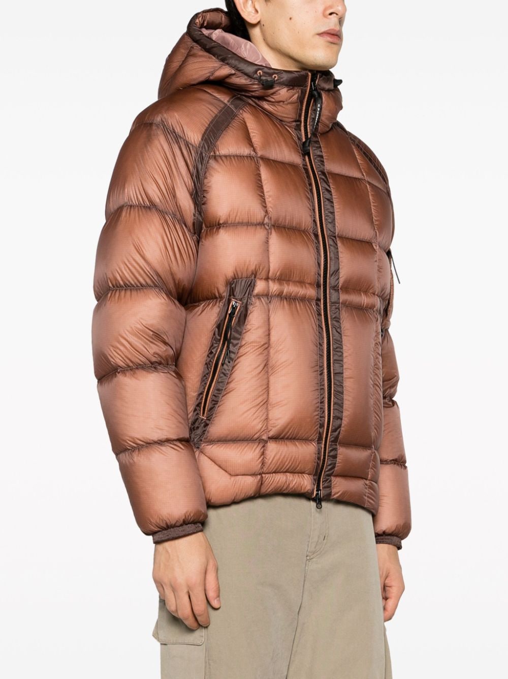 ジャケット・アウター C.P. COMPANY faded puffer jacket brown C.P. Company D.D. Shell-Hooded Down Jacket In Brown - 49% Off