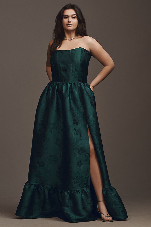 v. chapman charlotte strapless corset side-slit dress The Charlotte Dress in Orchid Haze Windsor 14 / Orchid Haze Windsor