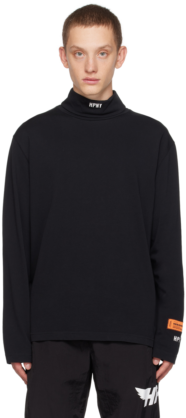Heron Preston Black 'Hpny' Long Sleeve T-Shirt In Black White 75 - Main Image