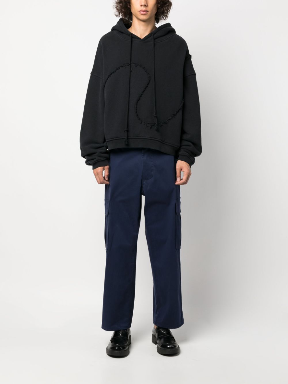 MOSCHINO Logo Embroidered Cropped Trousers