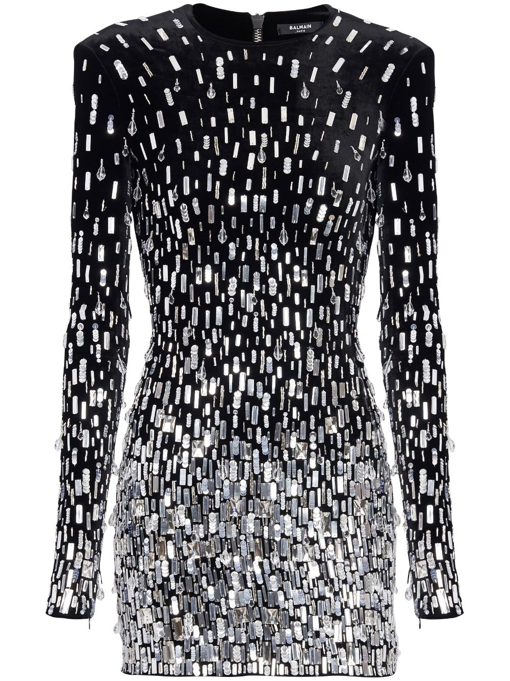 balmain black sequin dress Balmain
