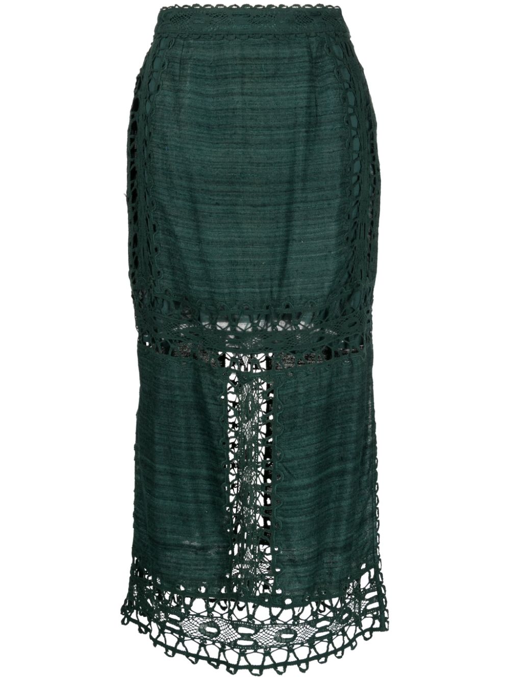 ULLA JOHNSON Ulla Johnson High-Waisted Lace Midi Skirt