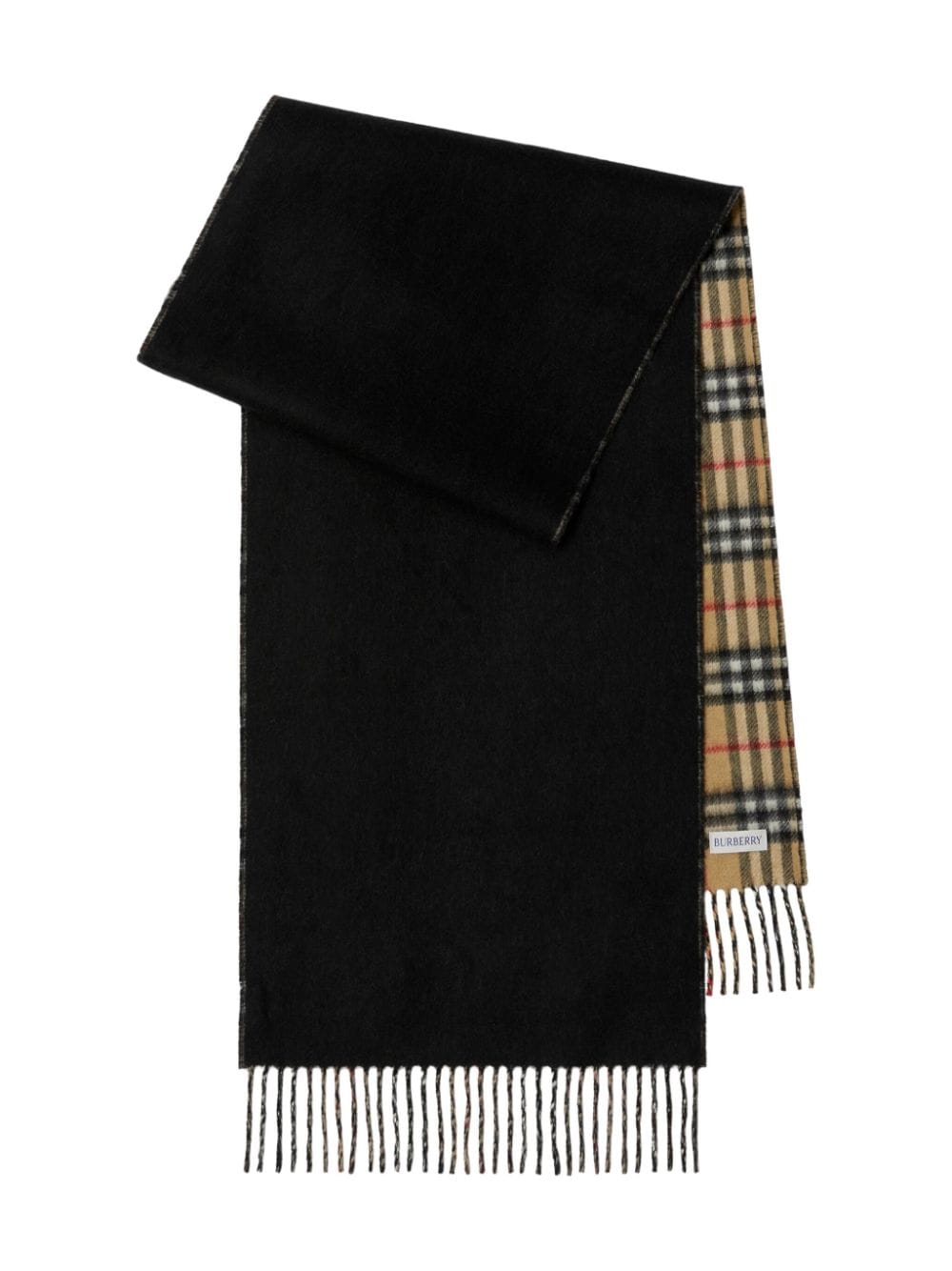 Burberry Nova-Check Cashmere Scarf - Black | Editorialist