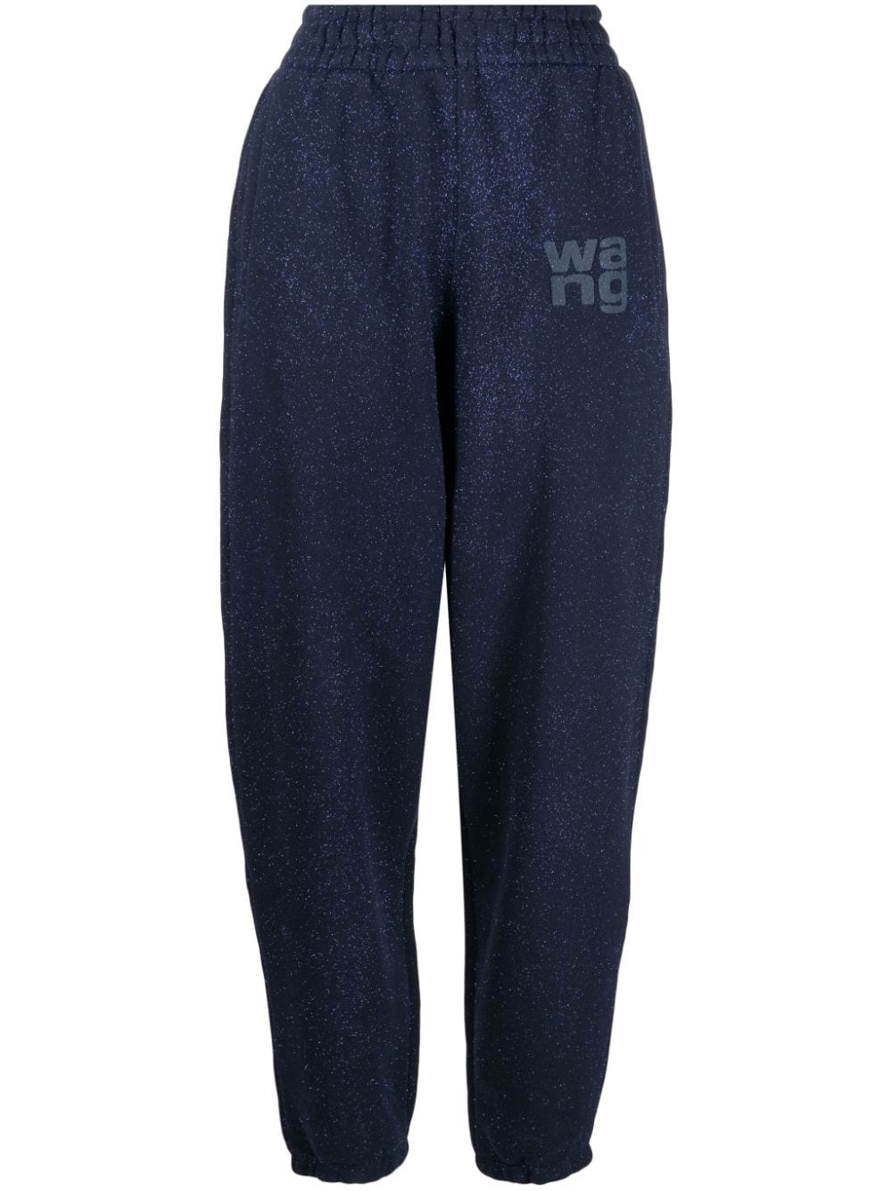 Alexander Wang Glitter-Effect Terry Track Pants In Blue - 68% Off 