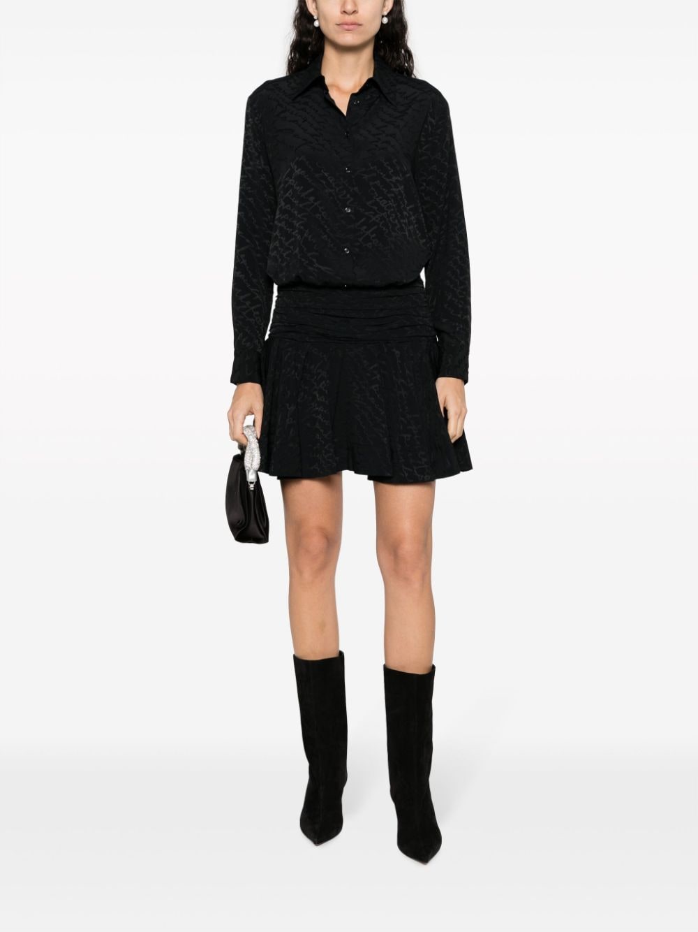 PINKO PINKO arzach logo-jacquard shirtdress