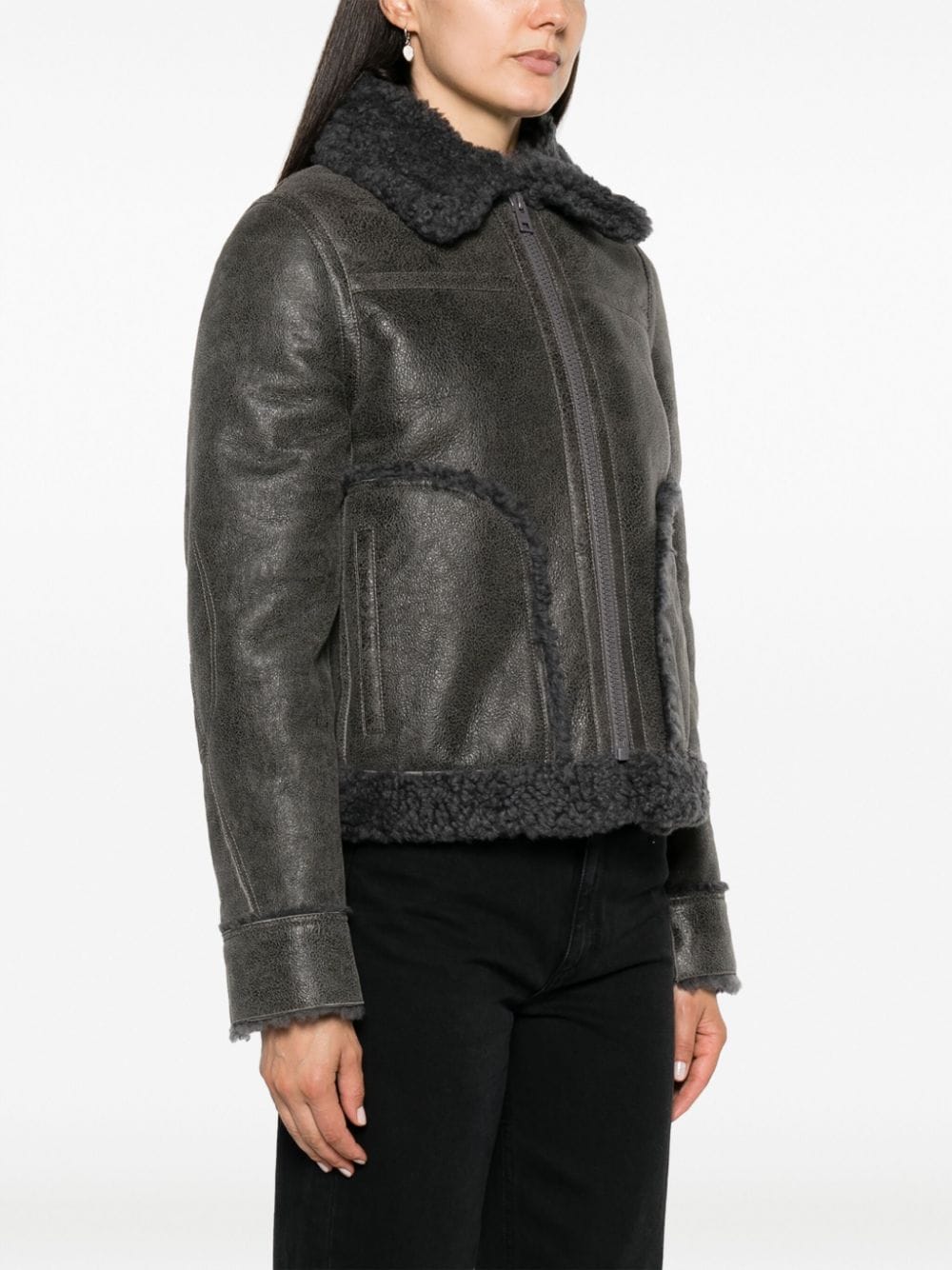ZADIG&VOLTAIRE Zadig&Voltaire Kade Shearling-Trim Leather Jacket