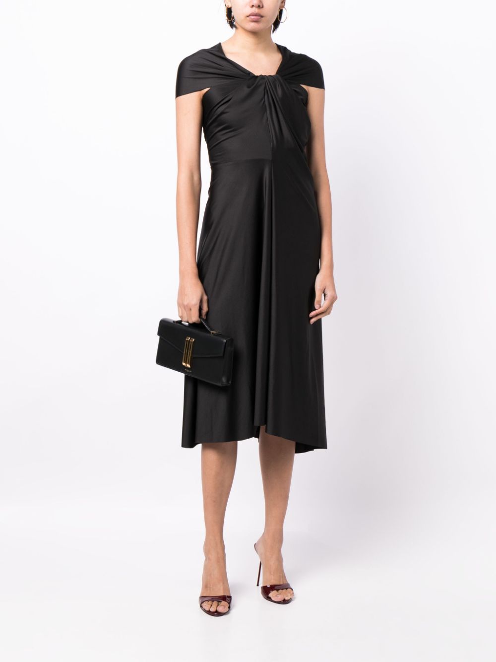 VICTORIA BECKHAM Victoria Beckham Cap-Sleeve Draped Dress