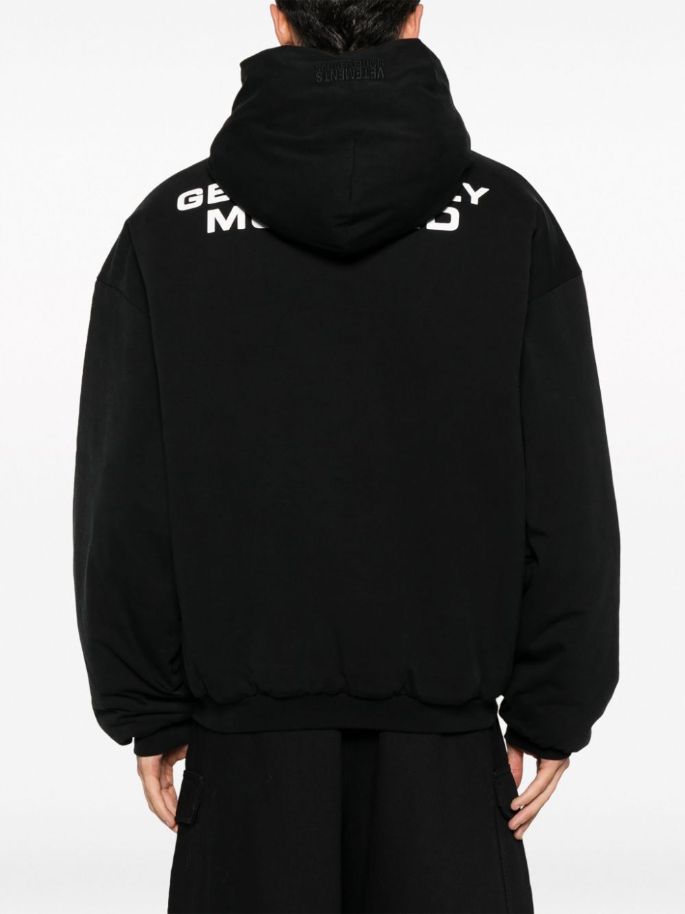 Vetements Genetically Modified Zip-Up Cotton Hoodie In Black - 25