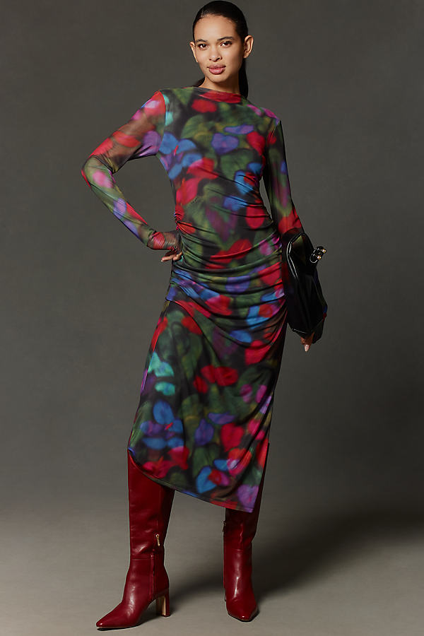 Farm Rio Long-Sleeve Mesh Midi Dress In Floral Erika - 36% Off | Editorialist Farm Rio Long-Sleeve Mesh Midi Dress In Floral Erika - 36% Off | Editorialist