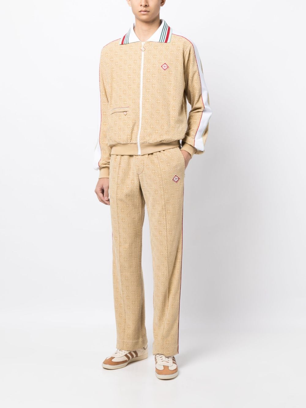 CASABLANCA Casablanca Monogram-Jacquard Velour Zip-Up Jacket