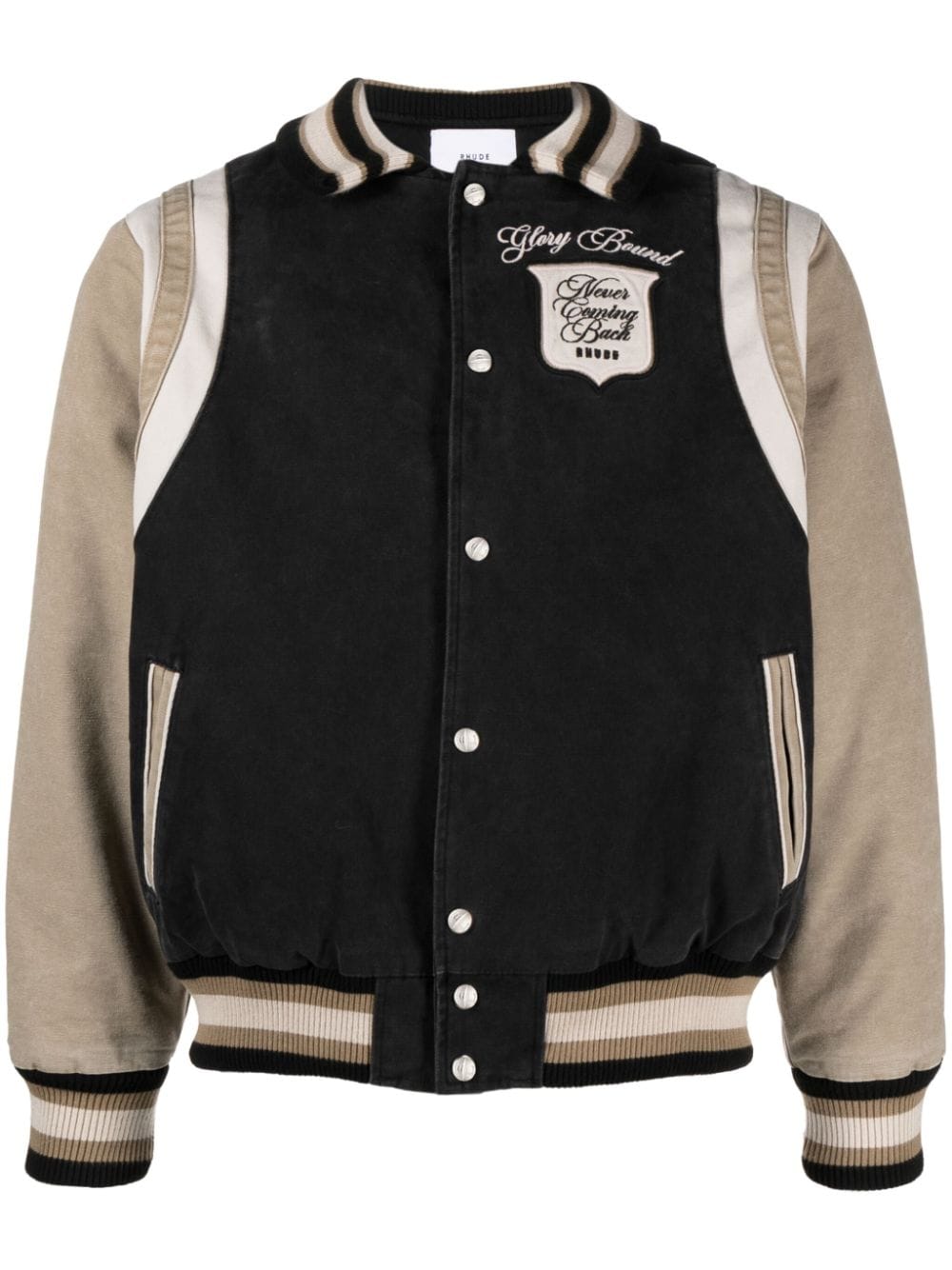 RHUDE RHUDE Logo-Embroidered Canvas Bomber Jacket