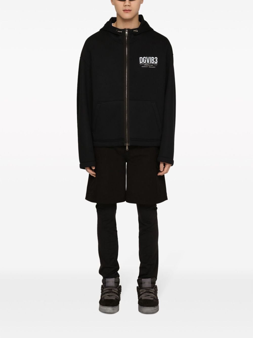 DOLCE & GABBANA Dolce & Gabbana Logo-Print Hooded Jacket