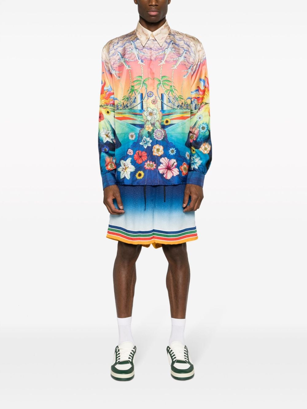 CASABLANCA Graphic-Print Silk Shirt